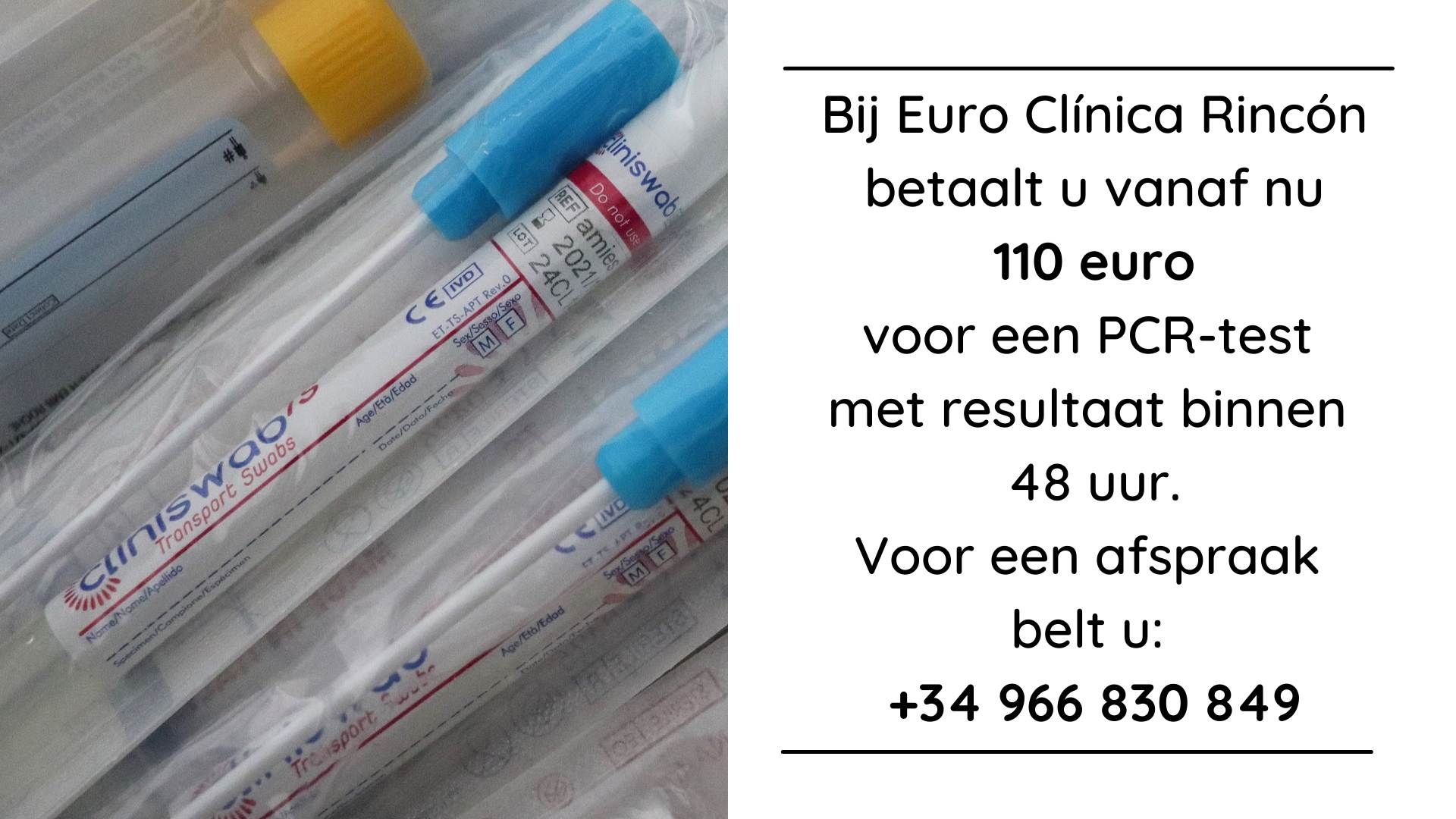 PCR testen met resultaat binnen 48 uur - Euro Clinica Rincón